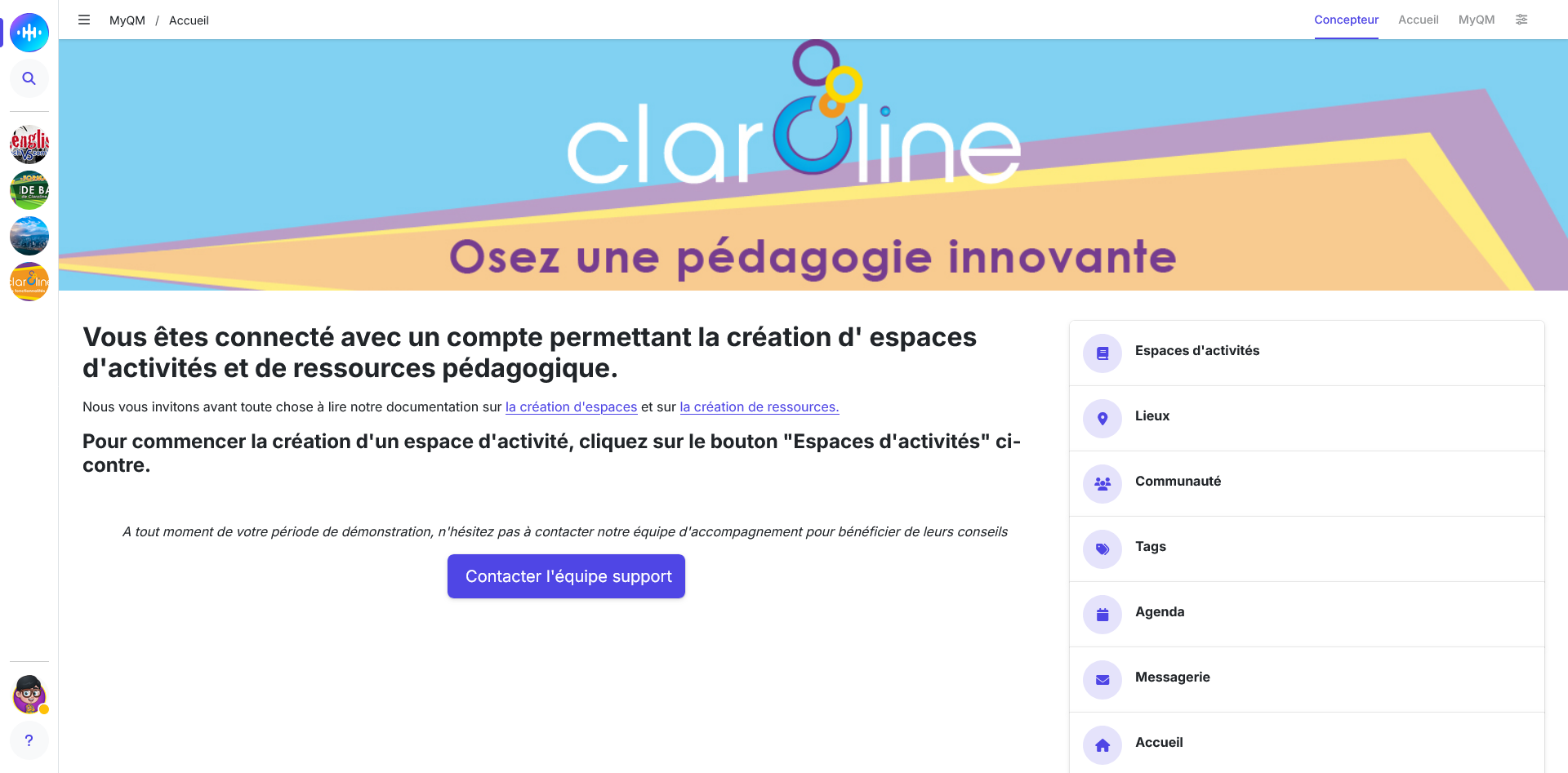 Claroline - Organisation pédagogique